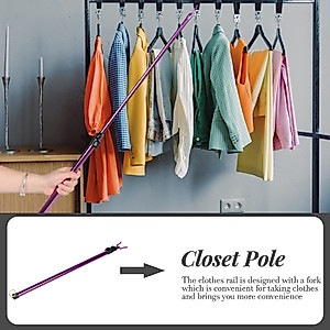 LIFKOME Long Reach Pole Hook Telescopic High Reach Garment Pole Hook Extendable Closet Rod Reaching Stick Laundry Hanging Tools