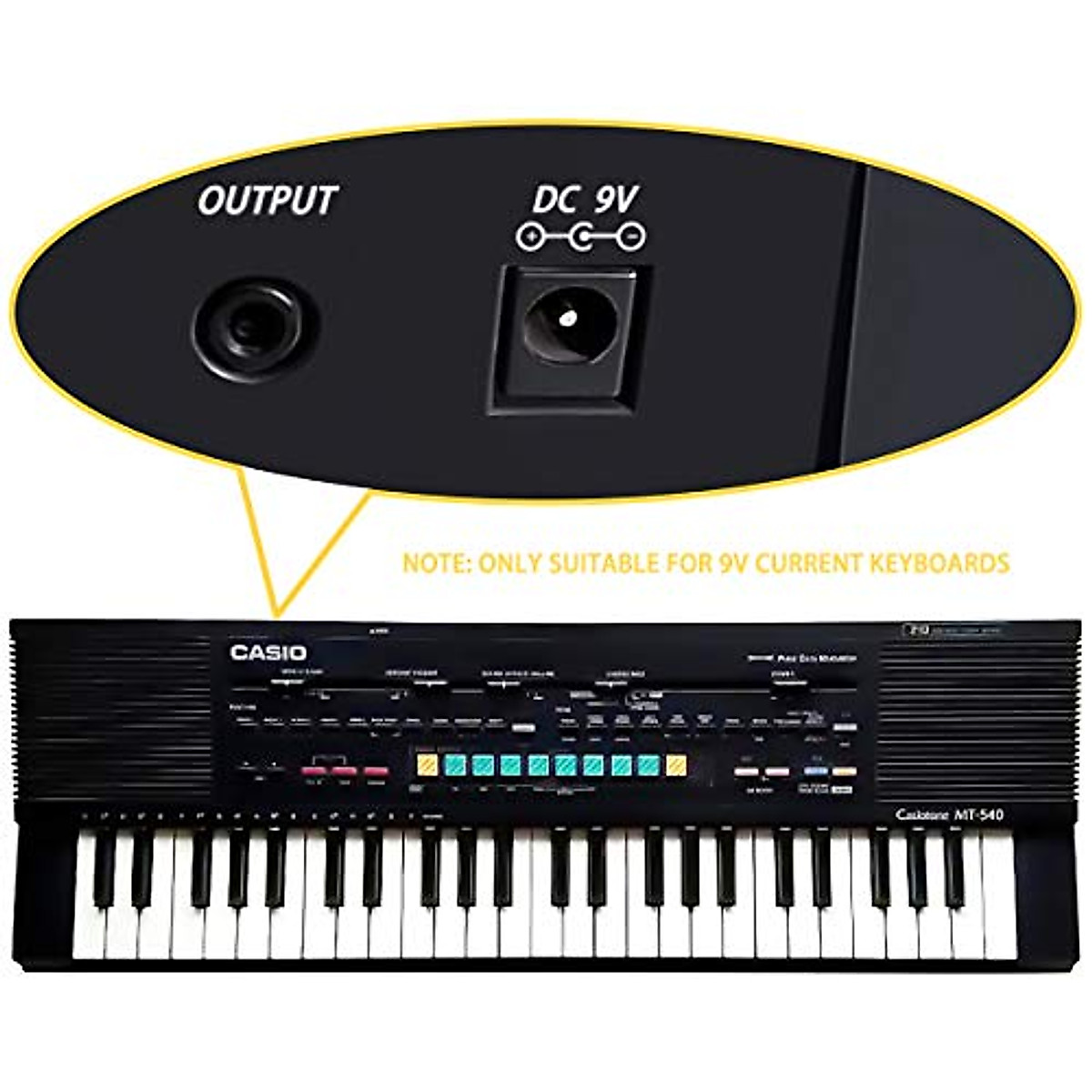 9V Power Adapter fits for Casio Keyboard AD-5 AD-5MU AD-5MR WK-110 WK-200 LK-100 LK-220 CTK-496 CTK-573 CTK-700 CTK-710 CTK-720 CTK-2100 Supply Charger Cord (8.2ft)