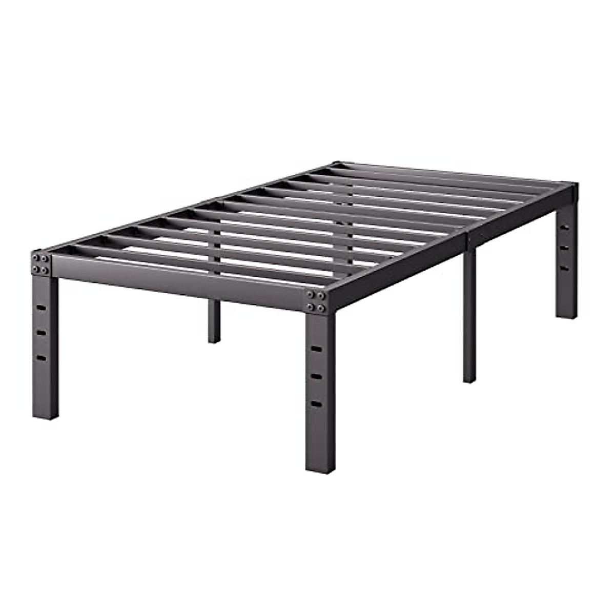 Bednowitz Twin Bed Frames, 18 Inch High Metal Bed Frame, Noise-Free Platform Bed No Box Spring Needed, 4000lbs Heavy Duty Support Mattress Foundation, Easy Assembly, Black