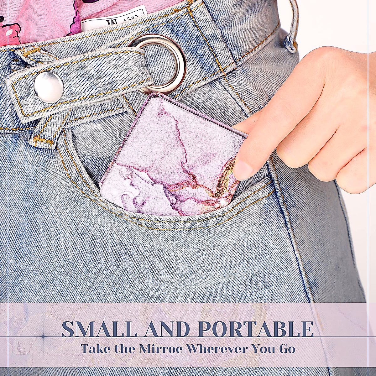 Cindeer Compact Mirror Bulk Small Purse Mirror Portable Pocket Hand Mirror Double Sided Magnifying Makeup Mirror Square with 2X 1x Magnification for Girls Woman Mother Travel(20 Pcs)