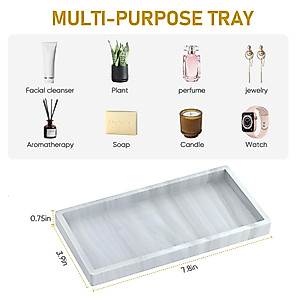 Bathroom Counter Tray,EG-SIPRO High-Grade Thickened Silicone Bathroom Vanity Tray,Shatterproof Durable Rectangle Bathroom Tray Soap Dispenser Tray for Bathroom Countertop