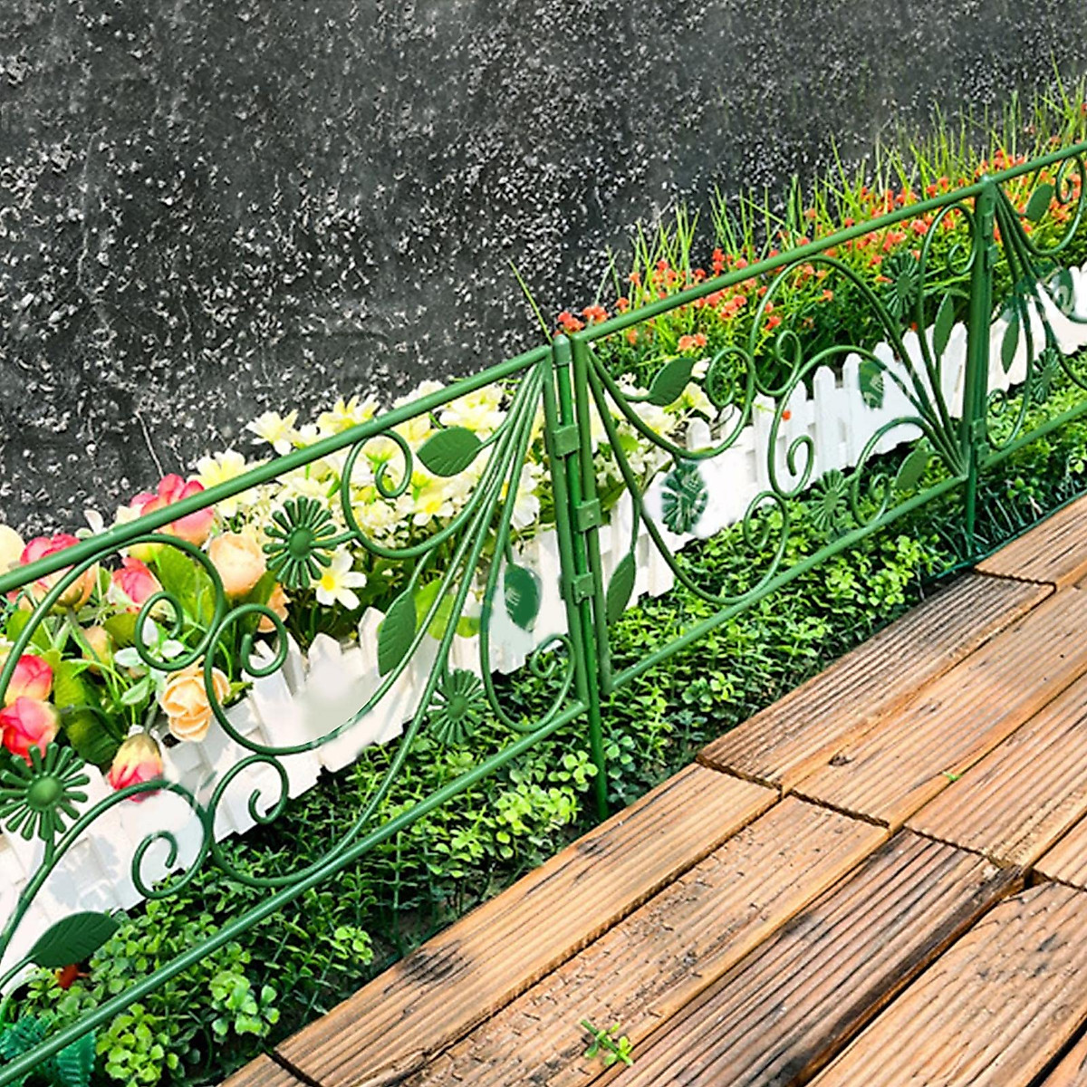 Decorative Garden Fence, Rustproof Metal Wire Fencing Border Animal Barrier, No Dig Garden Fencing, Flower Edging for Landscape Patio Yard Outdoor, Arched, Barrier Section Panel Decor Picket Edging