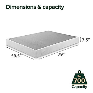 ZINUS Quick Lock Metal Smart Box Spring, 7.5 Inch Mattress Foundation, Strong Metal Structure, Easy Assembly, Queen, White, Hassle & Headache Free - Comes Together With Easy-to-follow In