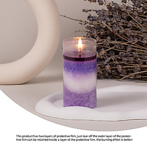 KONNI Scented Pillar Candles-Ice Flower Texture-Set of 3 Green Candles-2"x2", 2"x3", and 2"x4"-Smokeless and Long Burning Decorative Candles for Home Decor,Dinner Table Decor and Relaxation