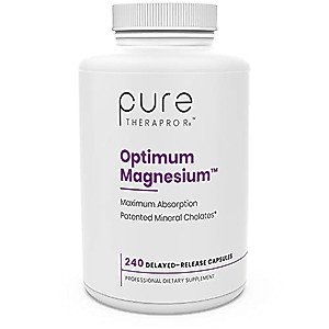 Optimum Magnesium - 240 Delayed Release Veg Caps | 250mg Elemental TRAACS Magnesium Lysyl Glycinate Chelate & Albion DiMagnesium Malate | Formulated for Enhanced Absorption | Non GMO | Lab Tested