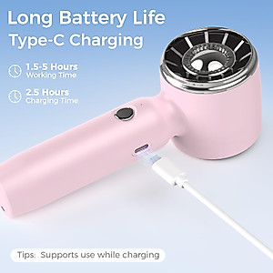 COMLIFE Handheld Mini Fan, 2 PACK Portable Turbo Fan, Recharged Battery Operated Personal Small Pocket Fan with 3 Speed for Women Men Girls Kids Indoor Outdoor Travel Makeup