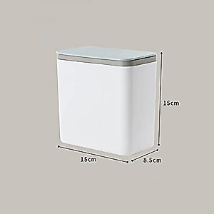 MYRRHE Cans, Square Mini Small Waste Bin Desktop Garbage Basket Home Table Plastic Office Supplies Trash Can Dustbin Sundries Barrel Box New (Color : Blue)