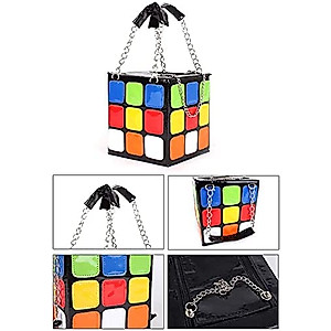 Women's Cute cube Shape Handbag Magic Shoulder Bag Clutch Bag, Colorful Purse (15cmX15cmX15cm)