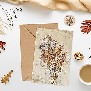 Whaline 32 Pack Fall Leaves Thank You Cards Vintage Maple Leaf Pumpkin Greeting Cards with Envelope Stickers Blank Note Cards for Autumn Harvest Thanksgiving Holiday, 4 x 6 Inch