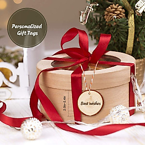 Unfinished Natural Wood Slices 25 Pcs 3.1-3.5 inch Wood Coaster Pieces Craft Wood kit Predrilled with Hole Wooden Circles Great for Arts and Crafts Christmas Ornaments DIY Crafts Rustic Wedding