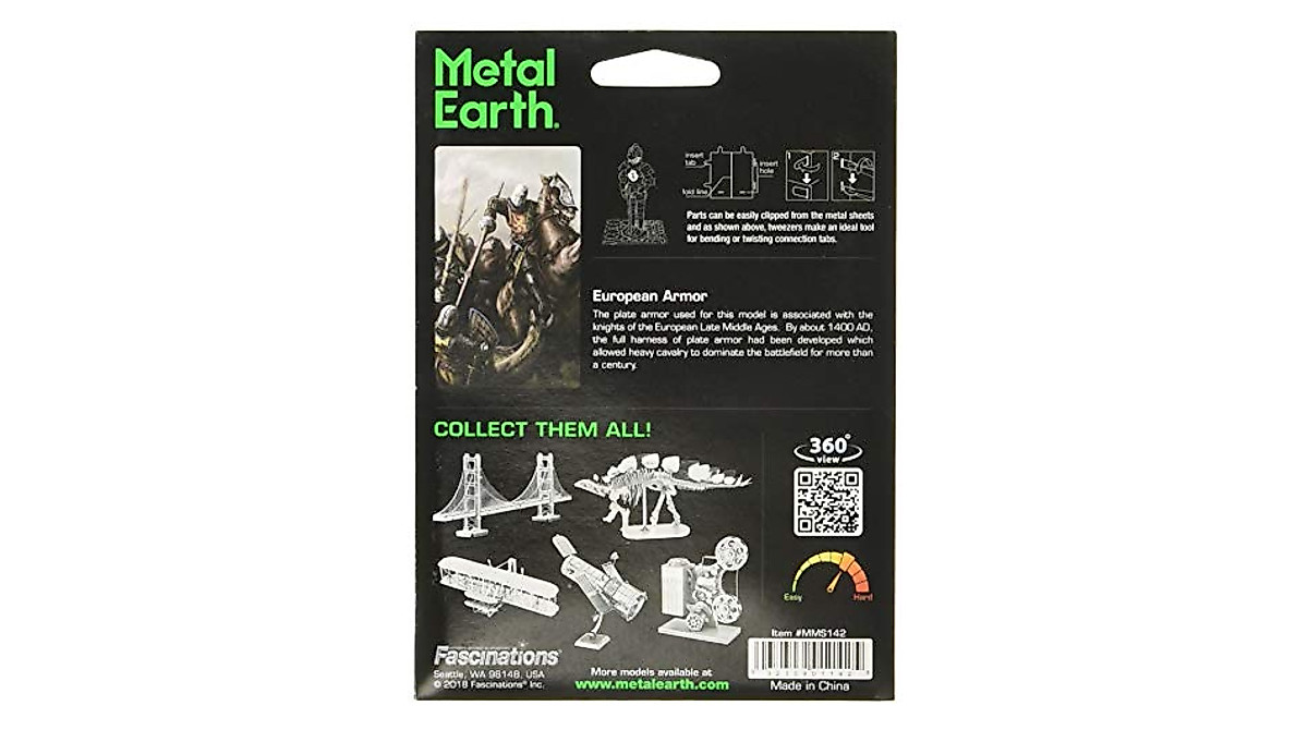Build Fascinations Metal Earth Knight Armor 3D Model Kit