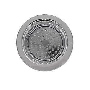 Westbrass CO2196-26 Combo Pack 3-1/2" Post Style Large Kitchen Sink Basket Strainer and Extra-Deep Collar Kitchen Sink Waste Disposal Flange with Stopper, Polished Chrome