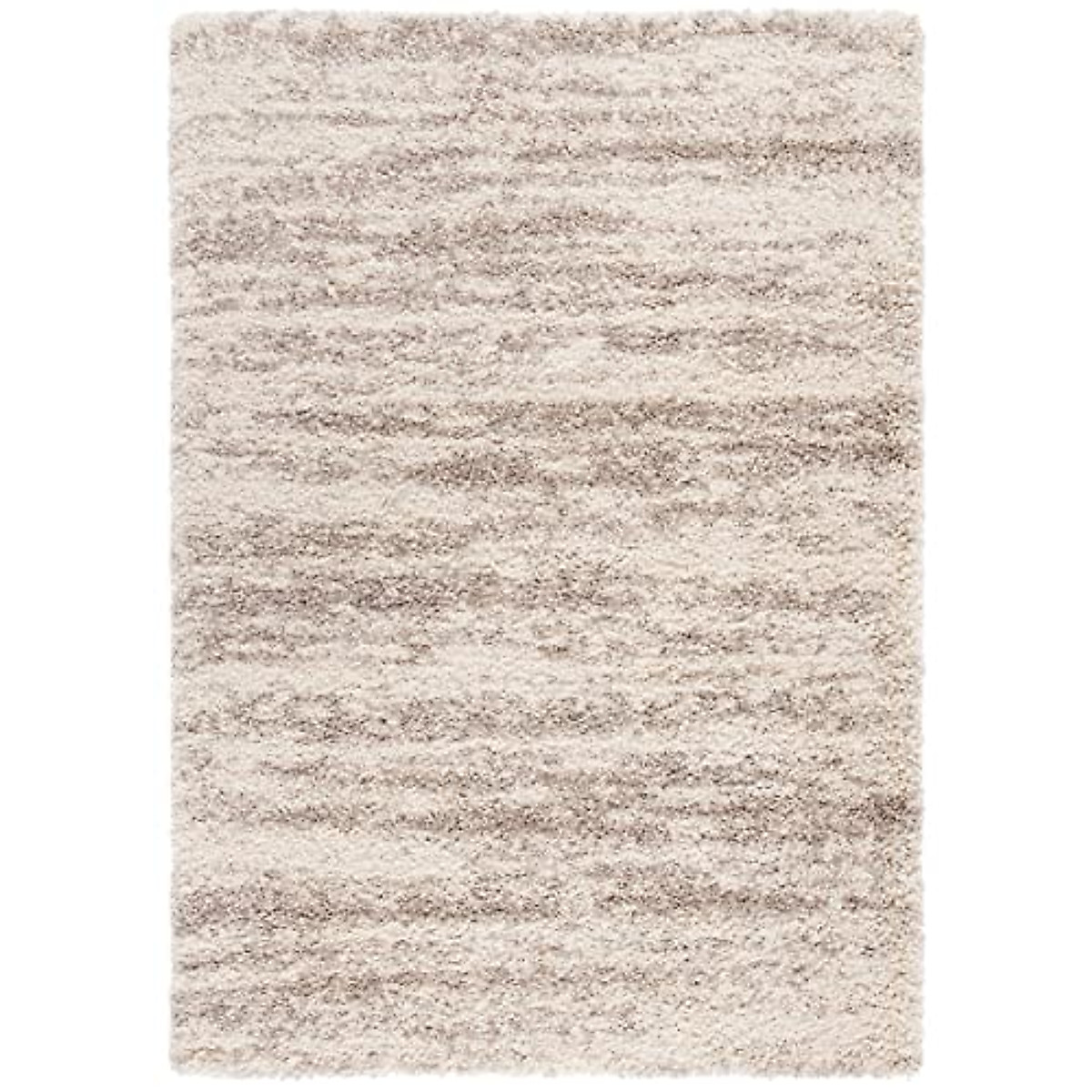 SAFAVIEH Hudson Shag Collection Area Rug - 9' x 12', Ivory & Beige, Modern Design, Non-Shedding & Easy Care, 2-inch Thick Ideal for High Traffic Areas in Living Room, Bedroom (SGH206B)