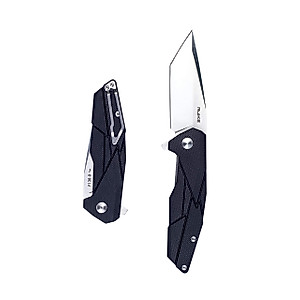 Ruike P138B Tactical Pocket Folding Knife 14C28N Stainless Steel Liner Lock Safety G10 Tactical Knife with Pocket Clip Lanyard EDC Outdoor Tool Thrust Rolling Bear
