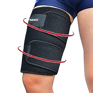Mcolics Compression Thigh Recovery Sleeve for Hamstring Pain, Groin Pain, & Quad Support - Guaranteed to Speed up Recovery & Relieve Pain and Soreness - Great for Running & All Sports! (1 Sleeve)
