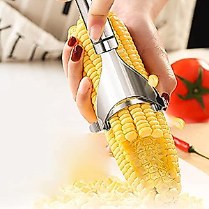 Stainless Steel Corn Peeler, ​Magic Corn Cob Stripper Tool - Corn Peeler for Corn On The Cob, Removes Kernels From Corn Cobs In Seconds, Kitchen Gadget (Set of 2)