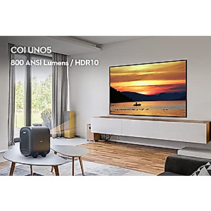 Netflix Projector, COI UNO5 Projector with 800 ANSI Lumens, 1080P Projector Support 4K, Smart Projector with Linux System, Projector with WiFi and Bluetooth,Dolby, HDR10, Auto Focus/Keystone