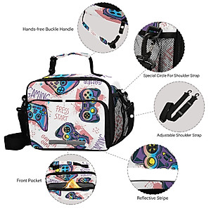 KOCOART Abstract Joystick Lunch Bag for Men and Women, 11 x 4.33 x 9.05 in, Nylon, Leakproof, Portable, Adjustable