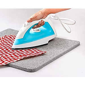 17''x13.5'' Wool Pressing Mat for Quilting, 100% Wool from New Zealand, Portable Felted Wool Ironing Mat with a Silicon Iron Rest Pad