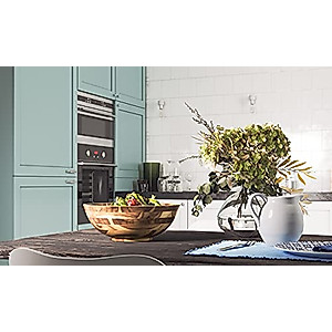 Lipper International Acacia Footed Round Flared Serving Bowl for Fruits or Salads, Large, 13.75" Diameter x 5" Height, Single Bowl