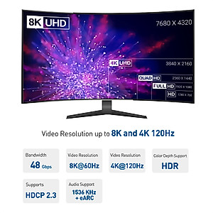 Cable Matters 2-Pack 8K@60Hz HDMI 2.1 Coupler with HDR 48 Gbps (8K HDMI Extender, 4K@240Hz HDMI Coupler Female to Female, HDMI Female to Female Adapter) in Black