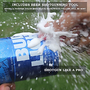 Beer Bong Funnel with Valve - Extra Long 2.5 feet (30 inch) Kink Free Tube - Shotgun Keychain Tool Bottle Opener - Premium Funnel for Beer Drinking Games, College Parties, spring break