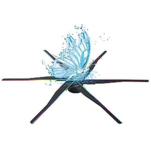 Holographic Projector, 3D LED Hologram Fan Advertising Machine, 3500 * 1358 Resolution 6 Blades Fan Projection 85cm, for Shop, Bar, Party Advertising Display(33.46inch)