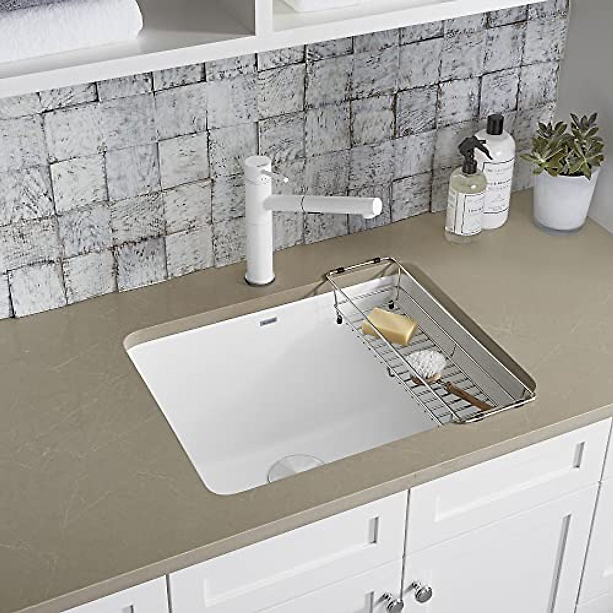 BLANCO 401927 LIVEN Drop-in or Undermount Laundry Sink, 25" L x 22" W x 12" D, White