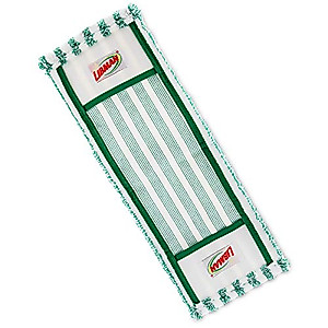 Libman Commercial 119 Microfiber Wet/Dry Floor Mop Refill Pad, Microfiber, 18" Wide, Green and White (Pack of 6)