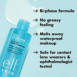 e.l.f. SKIN Holy Hydration Off Makeup Remover, Liquid Makeup Remover For Eye, Lip & Face Makeup, Gentle Formula, Vegan & Cruelty-free