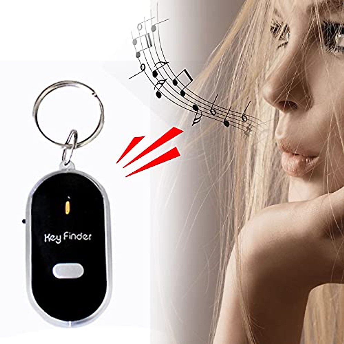1 Pieces Key Finder KeyTag LED Light Remote Sound Control Lost Key Finder with 1 Pieces Keychains Key Locator Device Phone Keychain for Child Elderly Pet Luggage