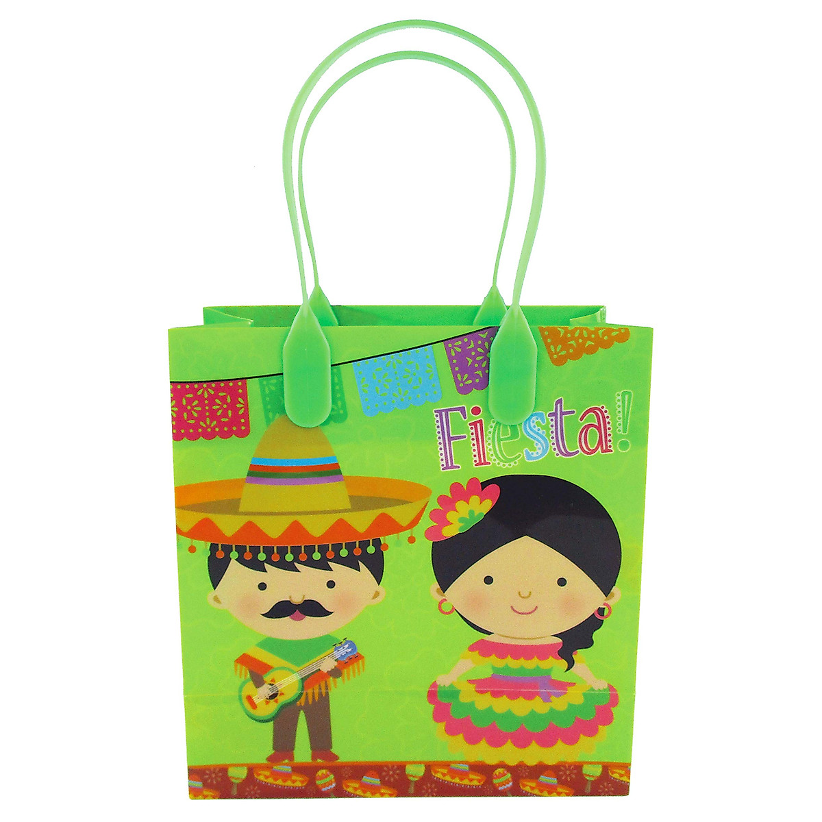 TINYMILLS Fiesta Themed Party Favor Bags Treat Bags, 12 Pack