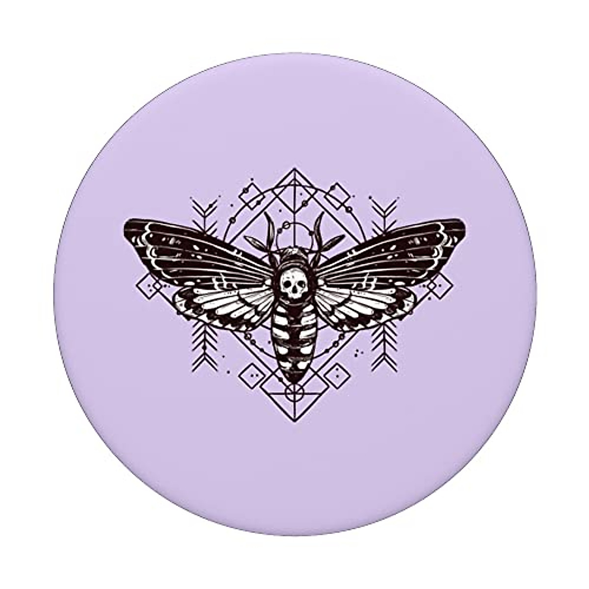 Death's-head hawk moth black sacred geometry witchcraft PopSockets Swappable PopGrip