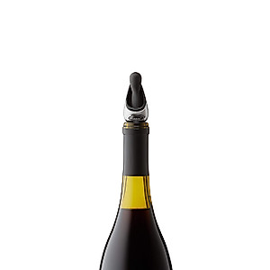 Rabbit Wine Pourer with Stopper, One Size, Black