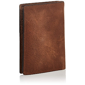 Fossil Men's Derrick Leather RFID-Blocking Large Capacity International Combination Bifold Wallet, Brown