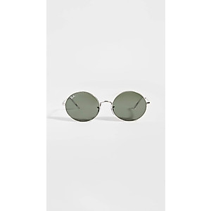 Ray-Ban Rb1970 Oval Sunglasses, Silver/G-15 Green, 54 mm