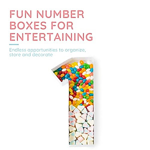 Soul & Lane Cardboard Numbers for Birthday Parties and Anniversaries, Fillable Candy Gift Box - Number 1