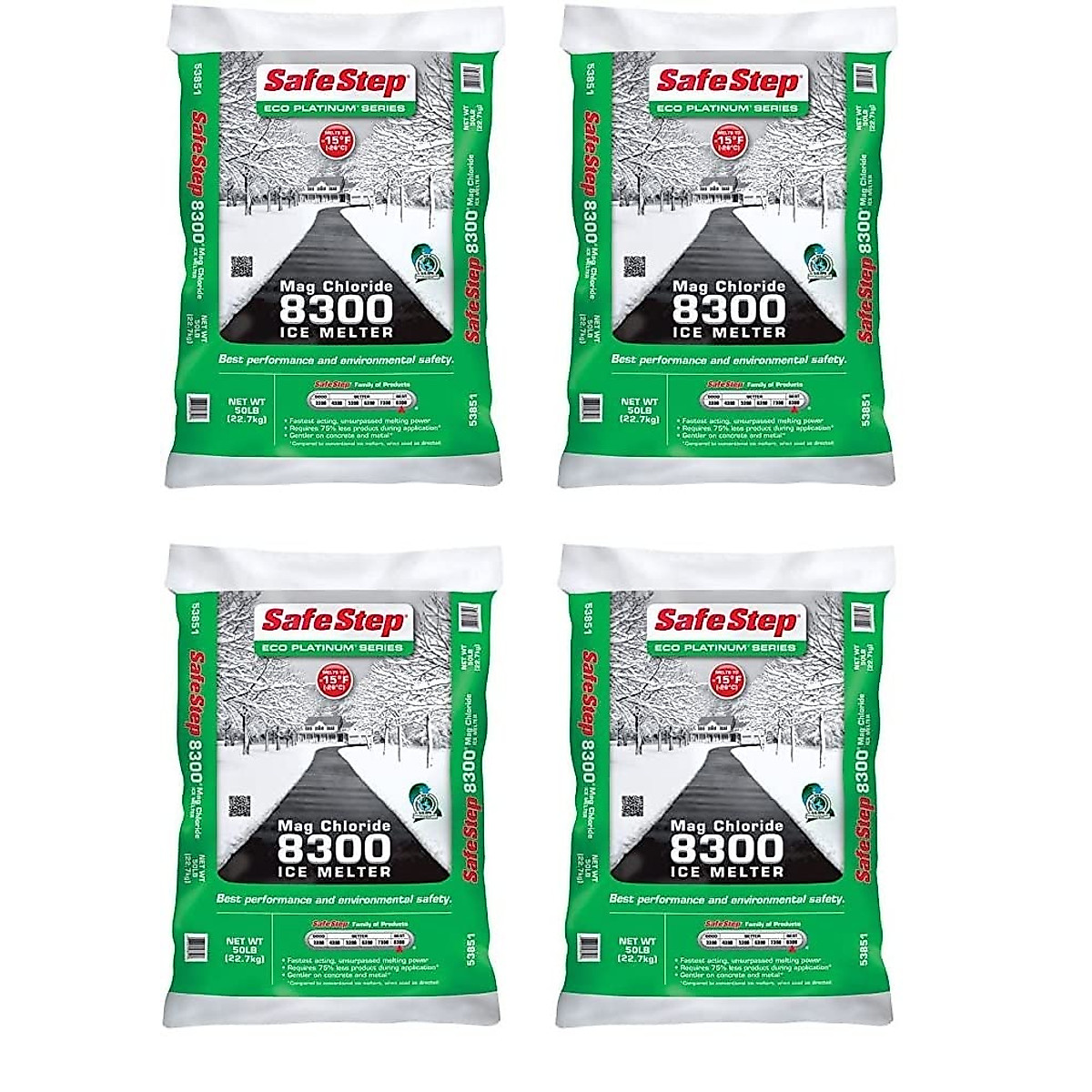 Compass Minerals Safe Step Eco Platinum 8300 Magnesium Chloride Granule Ice Melt 50 lb. (4)