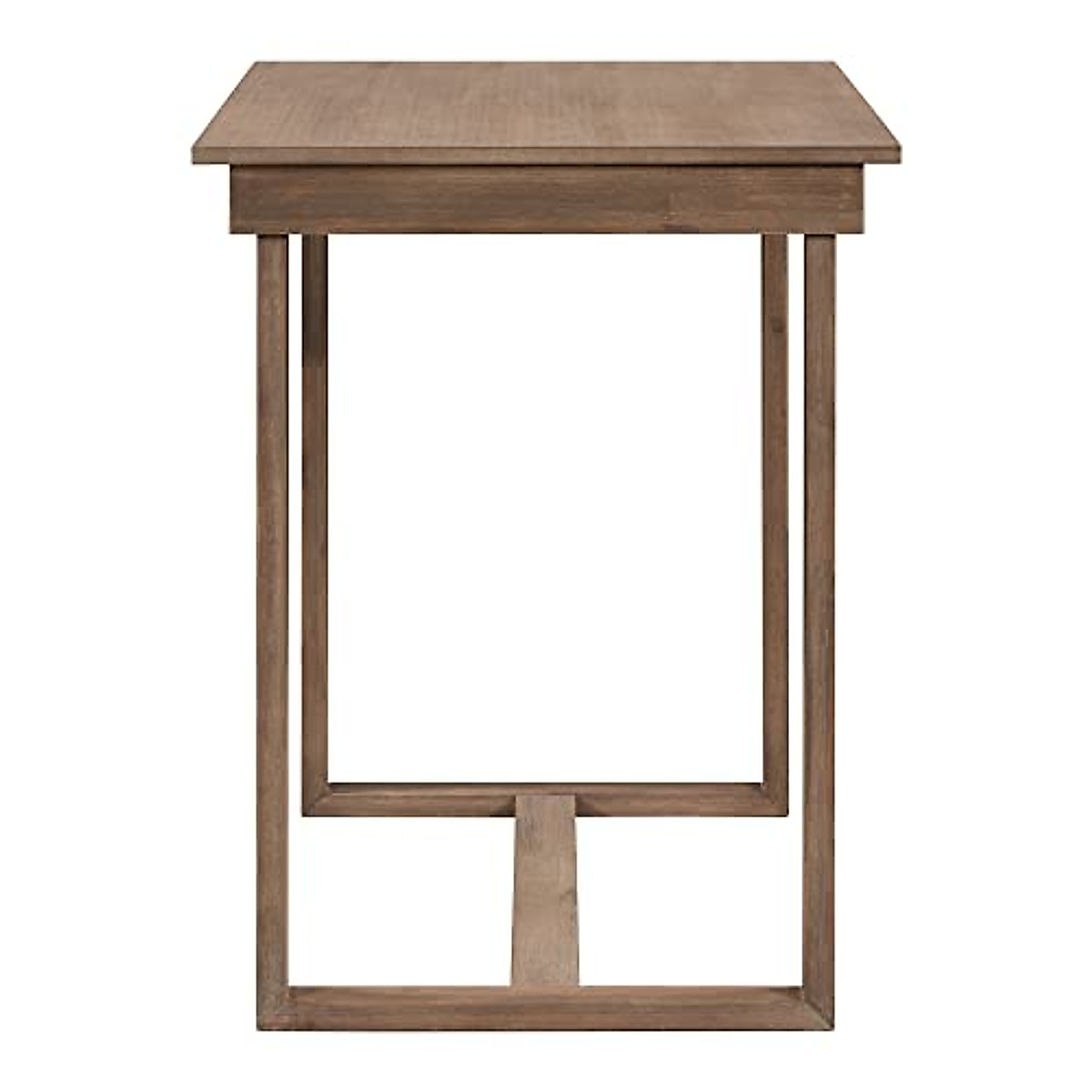 Knocbel Farmhouse 4-Person Counter Height Rectangular Dining Table, Wooden Kitchen Dining Room Small Space Furniture, Distressed Finish (Brown)