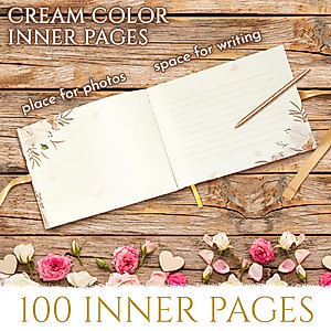 D&L Easy Buy Wedding Guest Book, 7x9 Wedding Reception Guest Book,100 Page Elegant Cream Design Guest Book, Baby Shower, Bridal Shower, Funeral Guest Book, Birthday Party, Vacation Homes