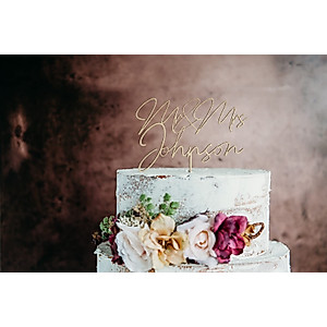 Wedding Custom Personalized Acrylic Wood Cake Topper, Hexagon, Geometric Cake Topper, Birthday Topper, Rustic Elegant Classic Cake Toppers