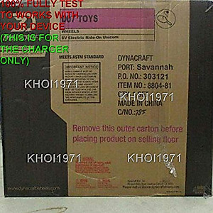 KHOI1971 Wall AC Adapter Power Cable Cord Compatible with Dynacraft Unicorn Stable Buddies Willow Plush Ride-On 8804-81 6V-Volt Battery