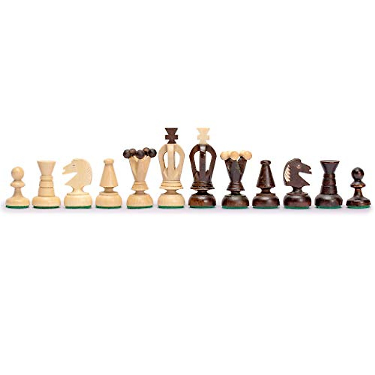 Husaria European International Chess Wooden Game Set, King's Classic - 18-Inch Large Size Chess Set - Folding Board with Felt Bottom Chessmen
