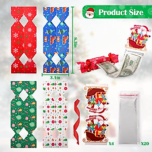 Vodolo 4PCS Christmas Money Box for Cash Gift Pull,Funny Surprise Box Money Gift Box for Kids Adults,Candy Christmas Money Holders Exploding Money Roll Pull Pouch,Creative Ways to Give Money Gifts