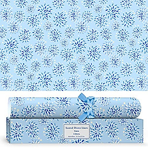 Drawer Liner, Scented Drawer Liner for Cabinet Drawers, Dresser Shelf, Linen Closet, Non Adhesive Scented Liners, Linen Scent 6 Sheets