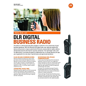 6 Motorola DLR1060 Two Way Radios & 1 Motorola 56531 6 Radio Charger Black