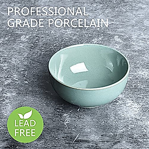 Bosmarlin Ceramic Soup Bowl Set of 4, 24 Oz, Cereal Bowl for Oatmeal, Dishwasher and Microwave Safe (5.75 Inches, Sage Green)