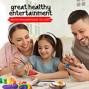 Rock Painting Kit for Kids | Arts & Craft Kits for Girls & Boys with 10 Assorted River Rocks, Acrylic Paints, Paintbrushes, Art Smock, Paint Markers, Stickers & Loads More