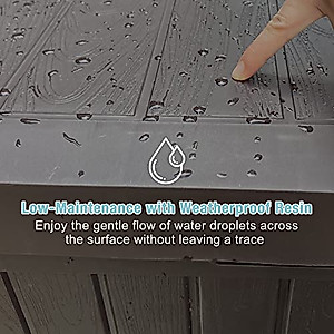 SUNVIVI OUTDOOR Patio Storage Box, 51 Gallon Small Deck Boxes Outdoor Waterproof Patio Cushion Storage Outside Container for Pool Towel, Garden Tools, Toys, Brown