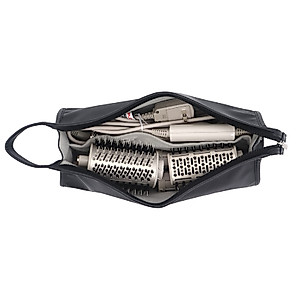 Buwico PU Leather Travel Case Portable Storage Bag for Dyson Airwrap Styler,Waterproof Anti-scratch Dustproof Shockproof Protection Organizer Travel Gift Case (Black)